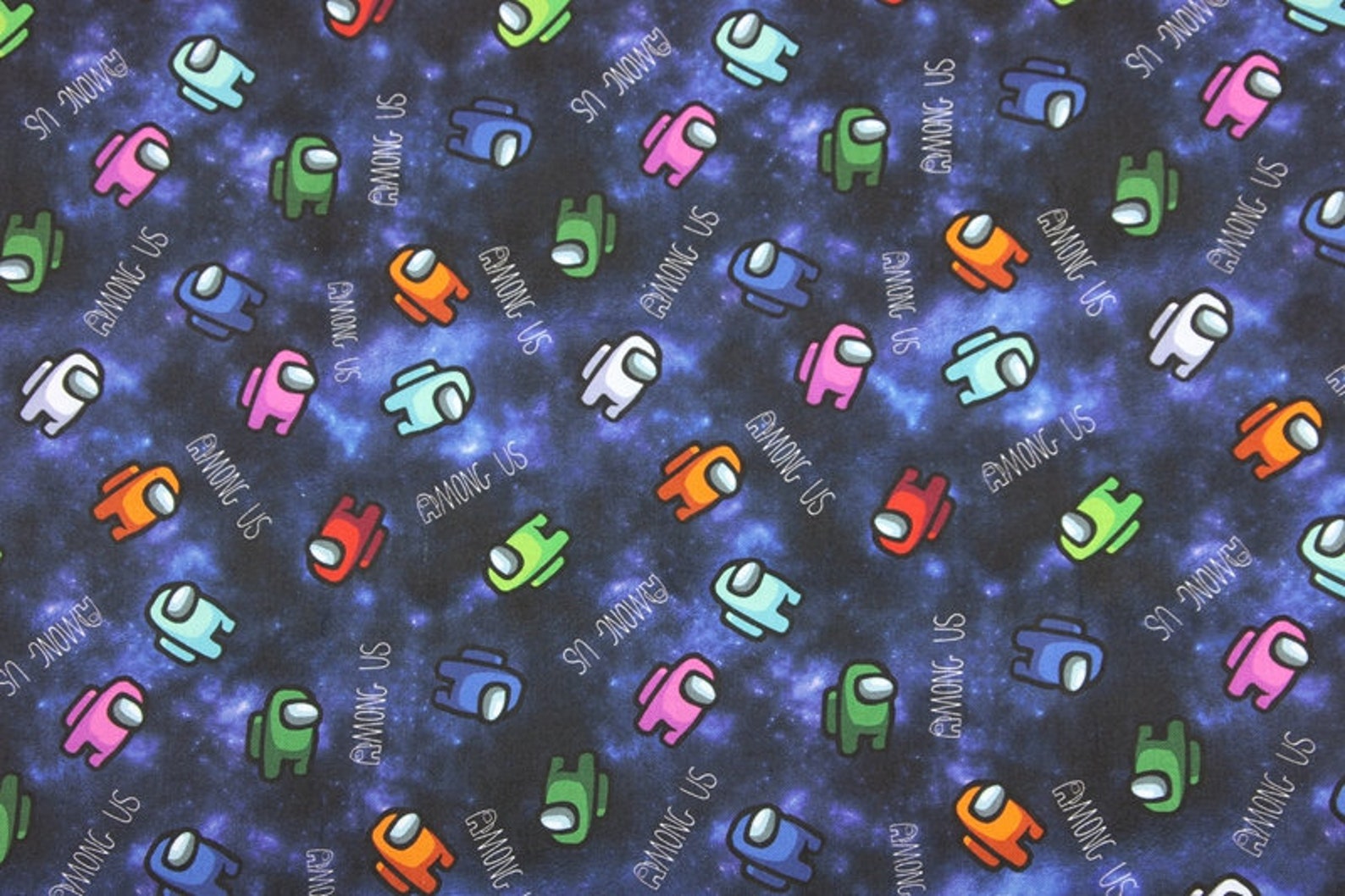 Among us pattern Fabric cartoon UFO Alien Flying saucer | Etsy