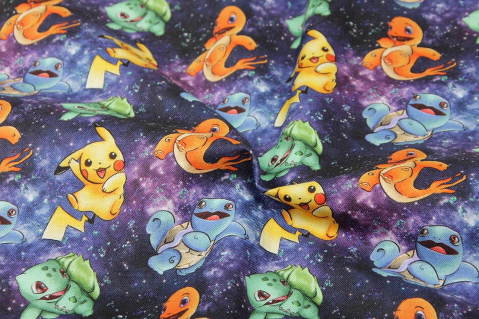 Pokemon fabric Pocket Monster Fabric Cartoon Pikachu pattern | Etsy