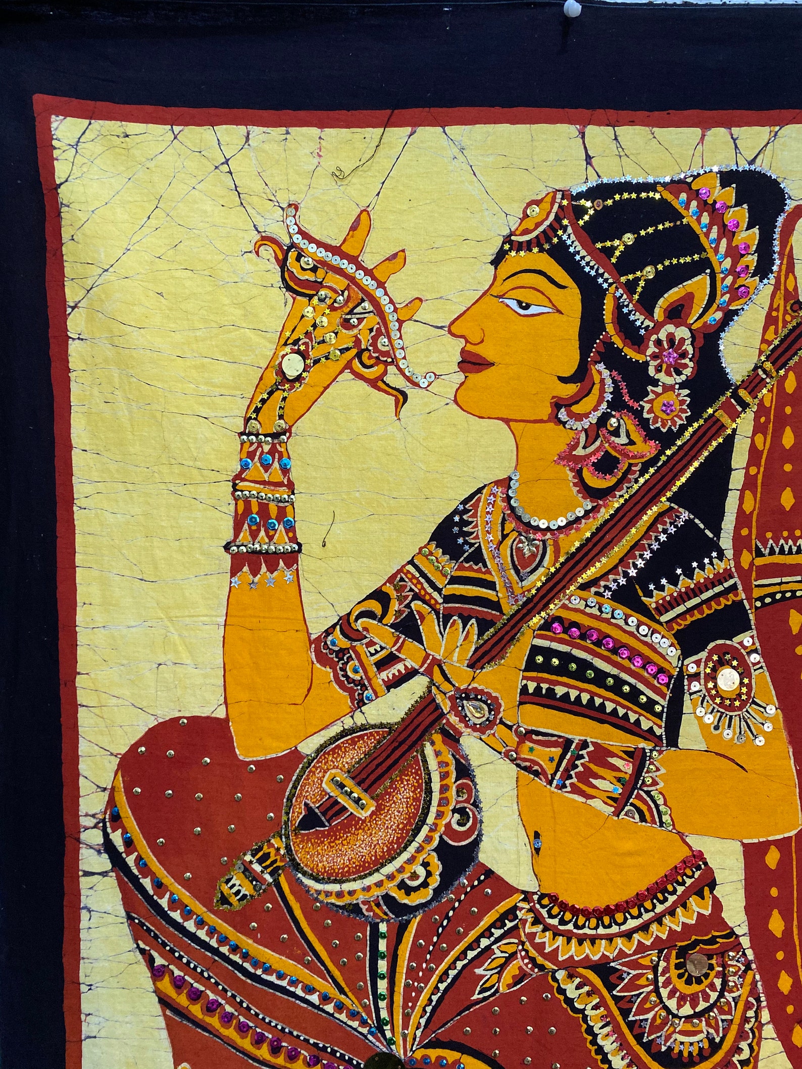 Aesthetic wall decor Batik Indian dancing queen wall hanging | Etsy