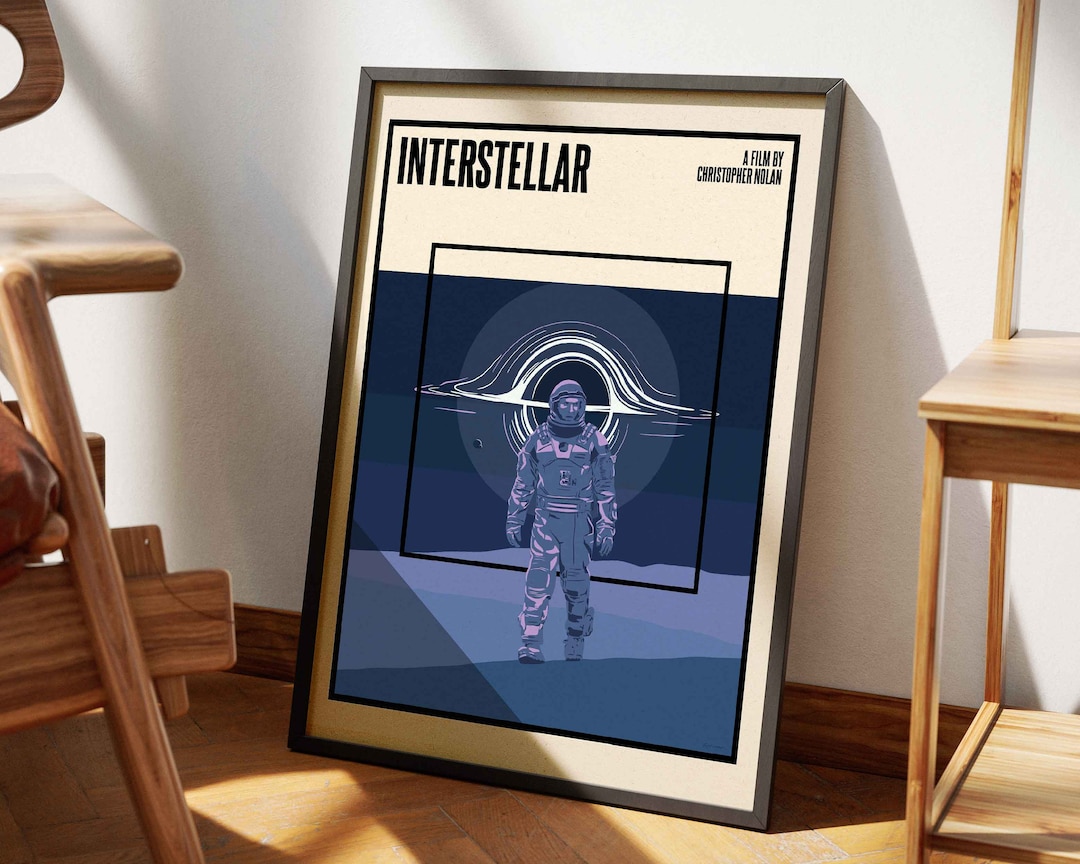 Interstellar Minimalist Film Poster | Vintage Retro Print | Wall Art ...