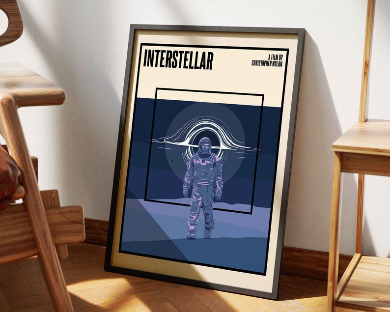 Interstellar Minimalist Film Poster | Vintage Retro Print | Wall Art ...