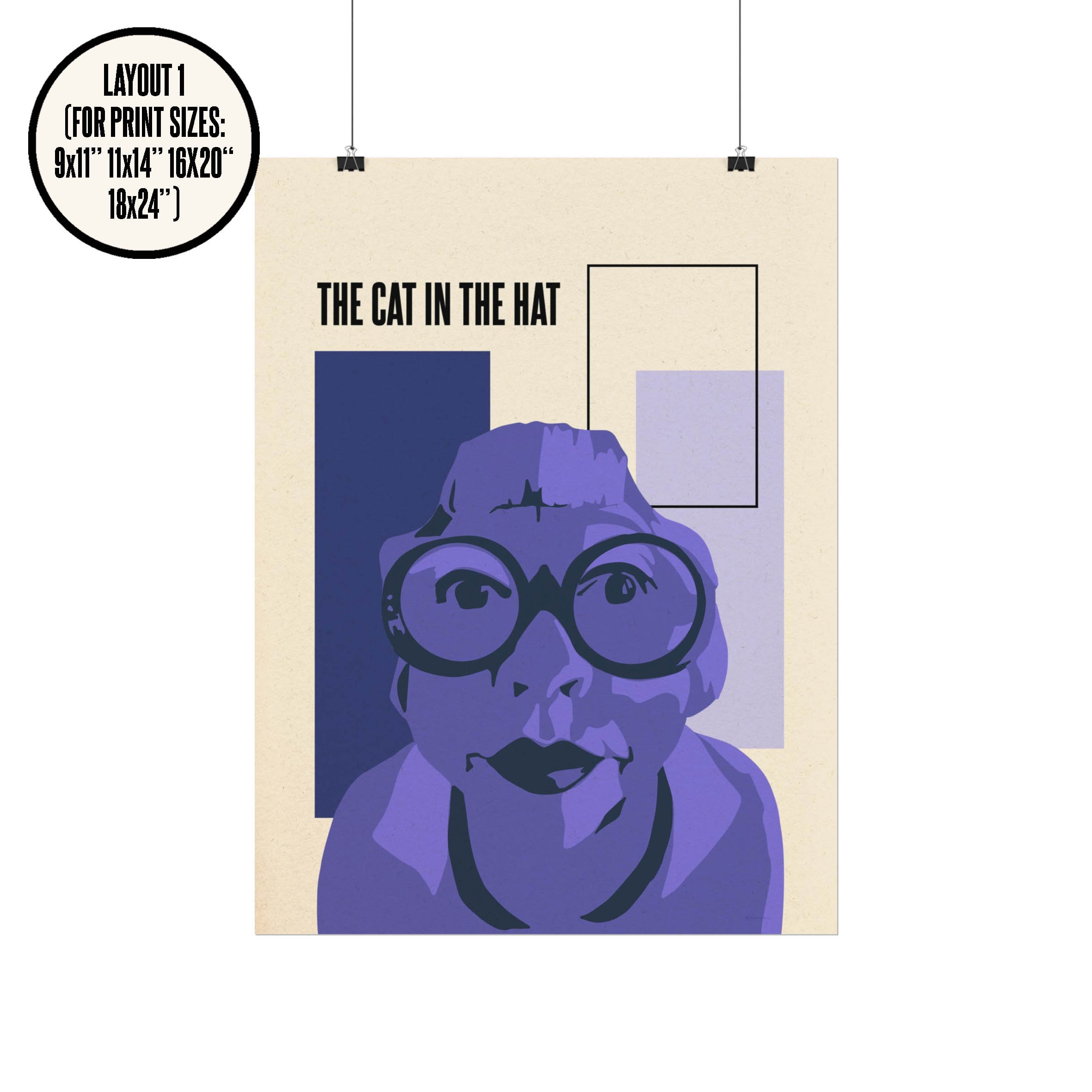 The Cat in the Hat Movie Poster Print | Mrs Kwan | Minimalist Film ...