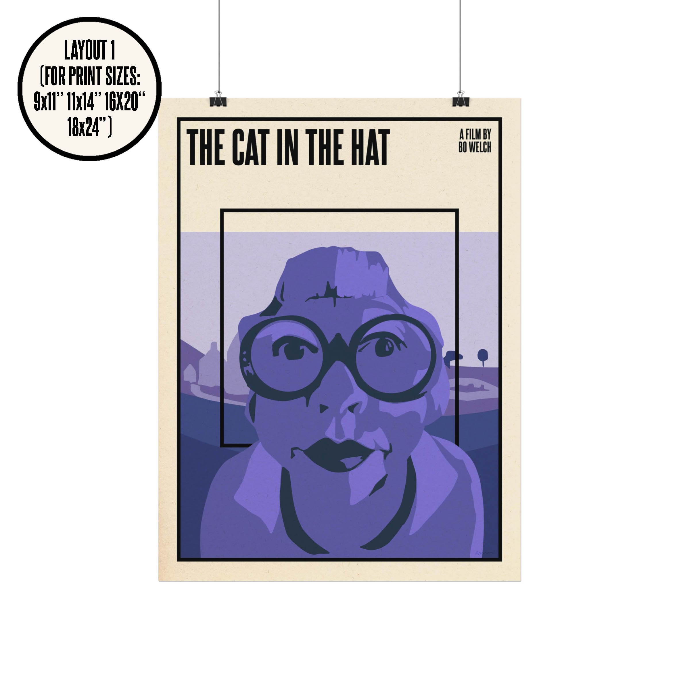 The Cat in the Hat Movie Poster Print | Mrs Kwan | Minimalist Film ...