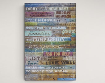 Today is A New Day,inspirational Wall Decor,12w X 24h, Wooden Art ...
