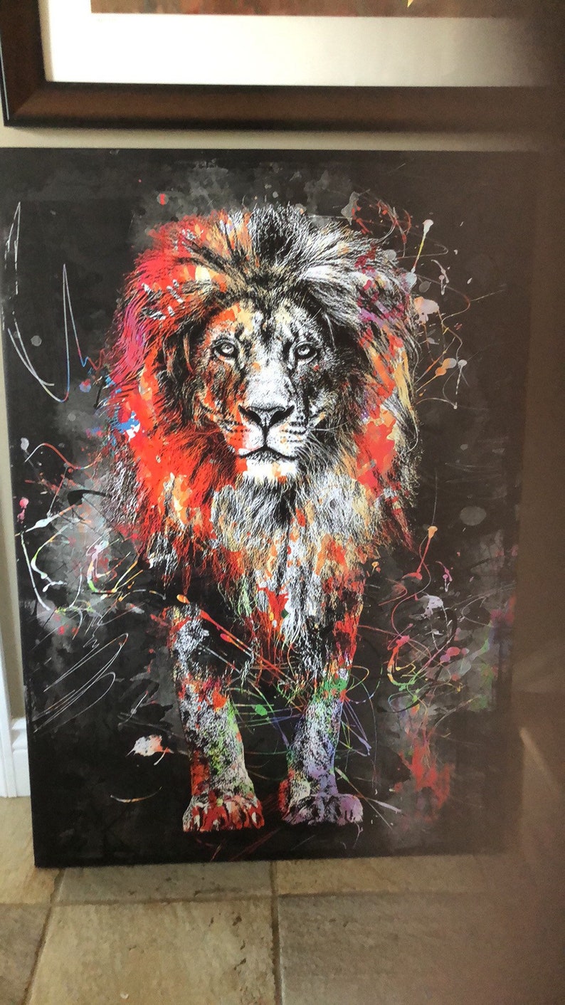 Lion Canvas Abstract Canvas Print Wall Decor lions - Etsy Canada