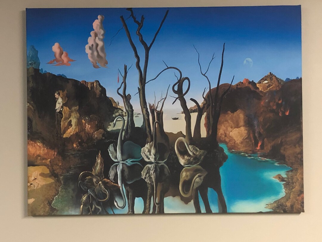 Salvador Dali, Swans Reflecting Elephants, Abstract Canvas Print, Wall ...