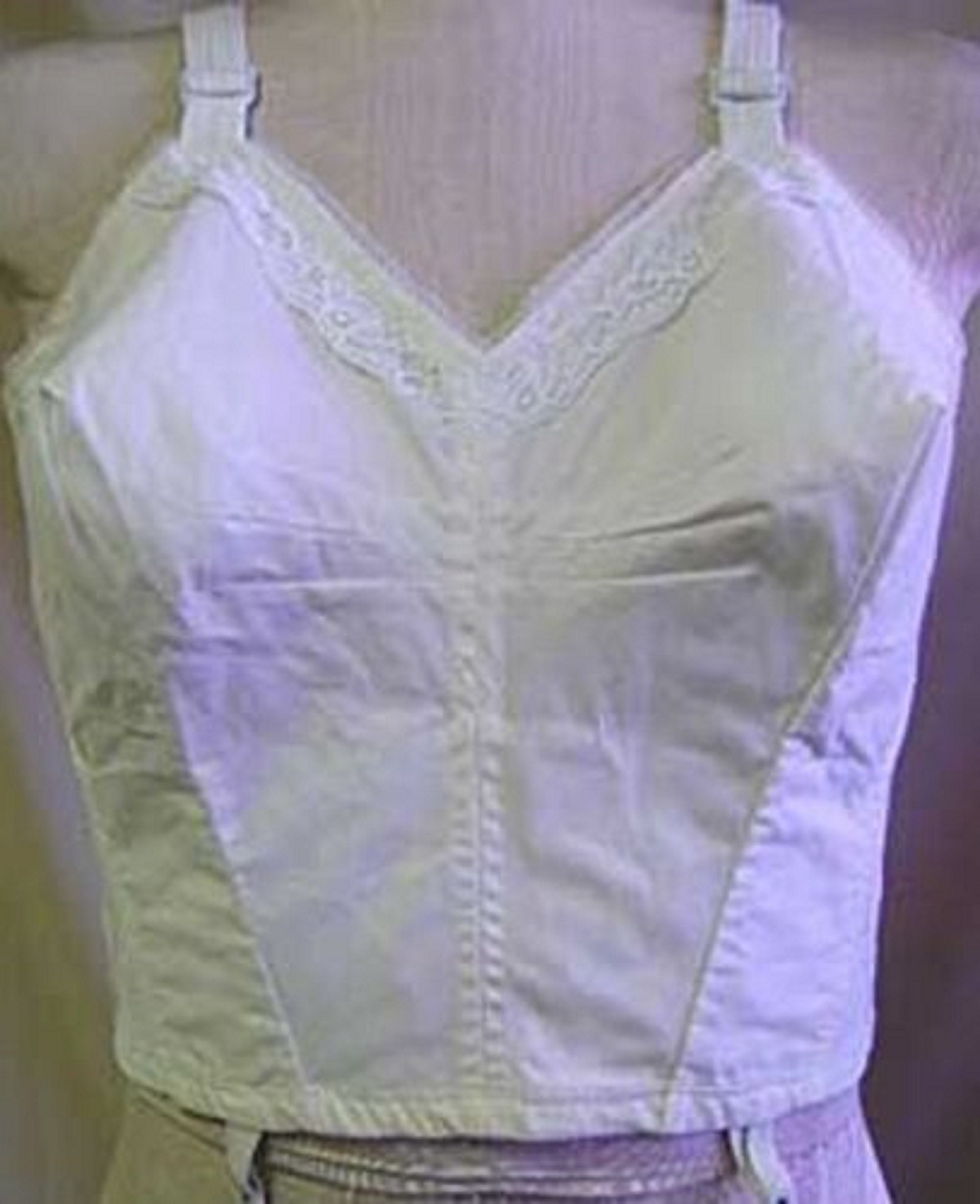 Custom MAID Longline BULLET BRA 8911 White 44C or 36D 100% Woven Cotton ...