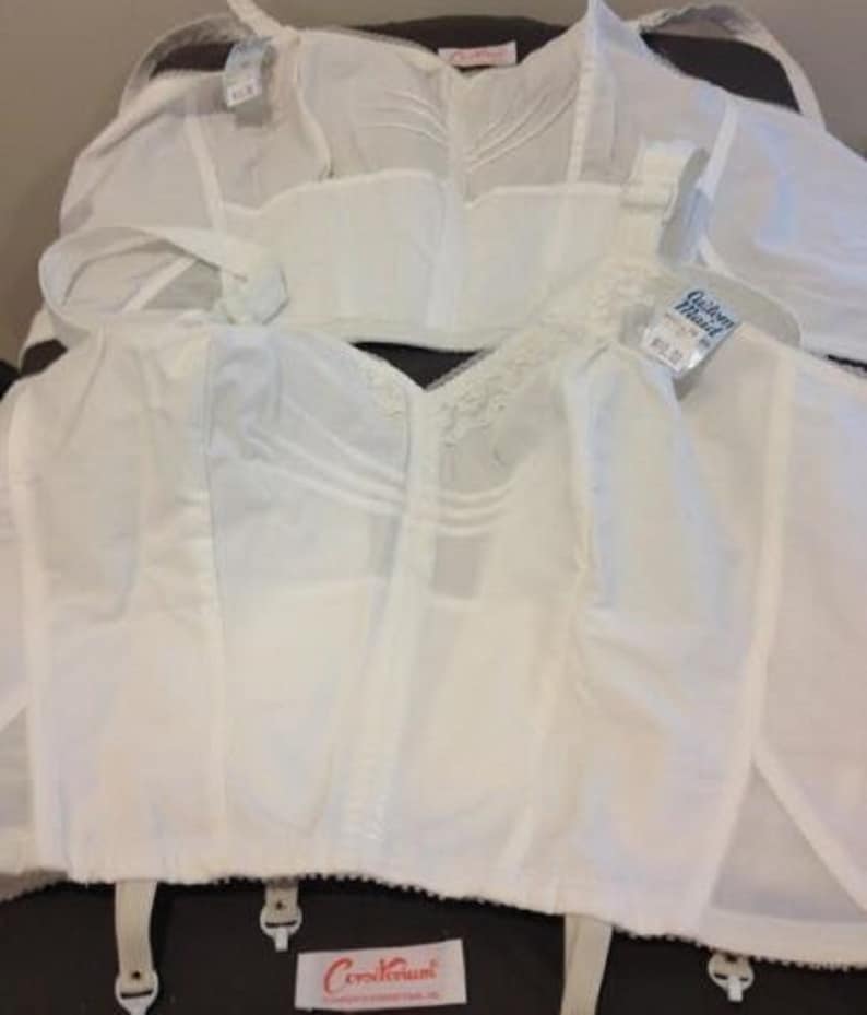 Custom MAID Longline BULLET BRA 8911 White 44C or 36D 100% Woven Cotton ...