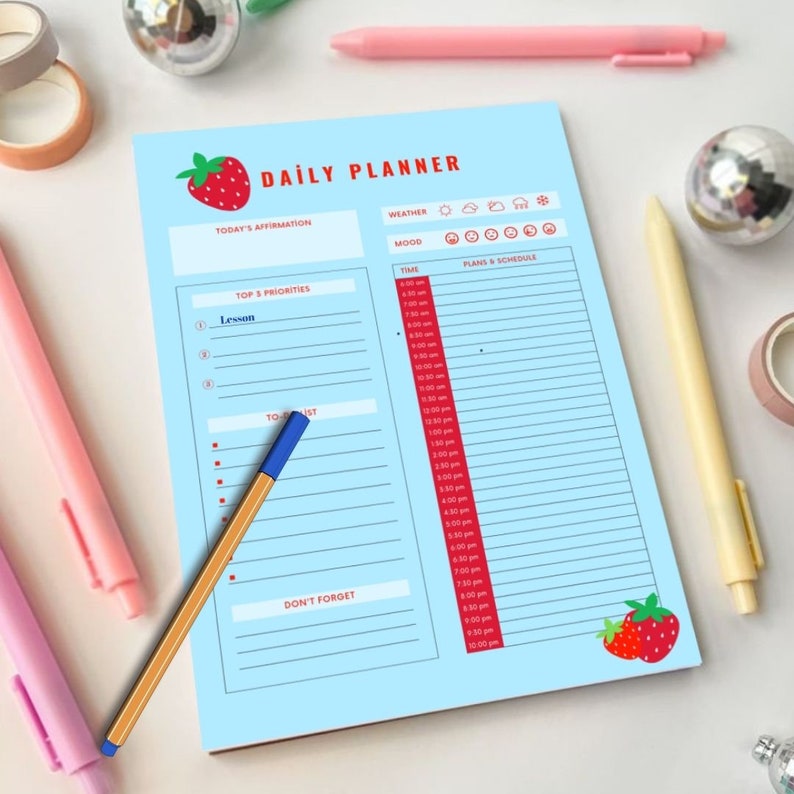 9 Types Fruit Daily Planner Planner Printable Planner Digital Downloads ...