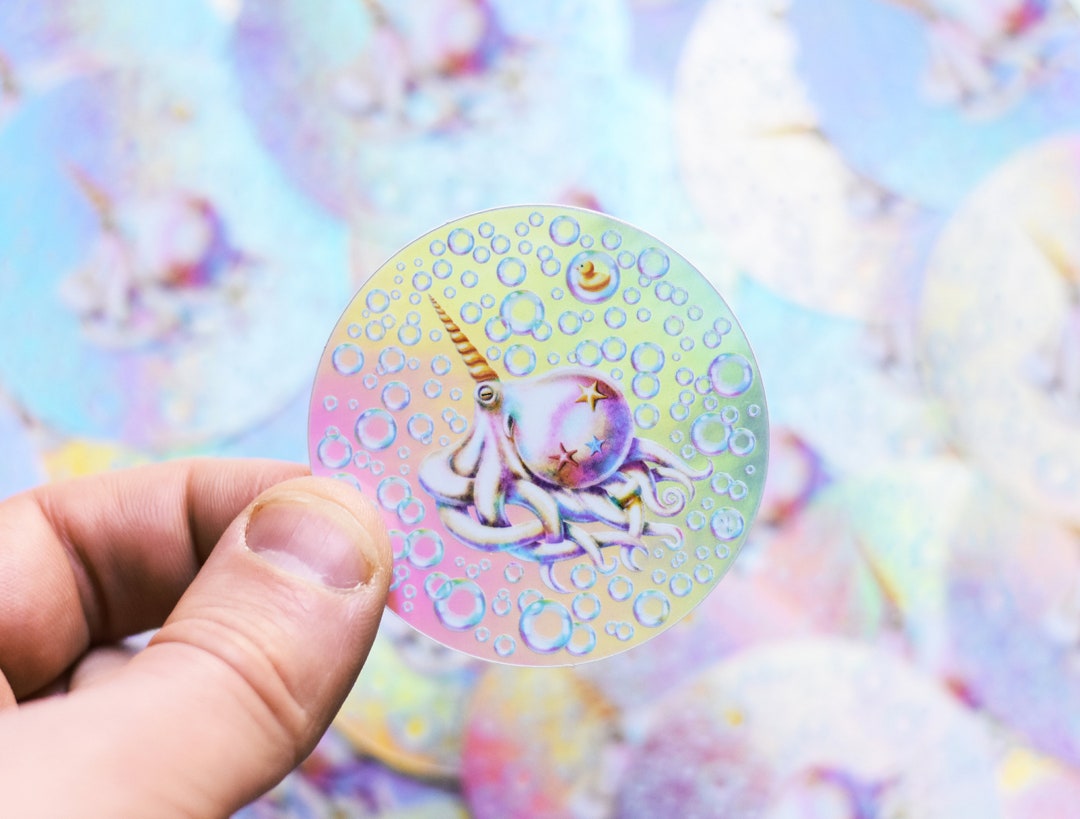 Narwhal Unicorn of the Seas Octopus Version, Rainbow Stickers Shiny ...