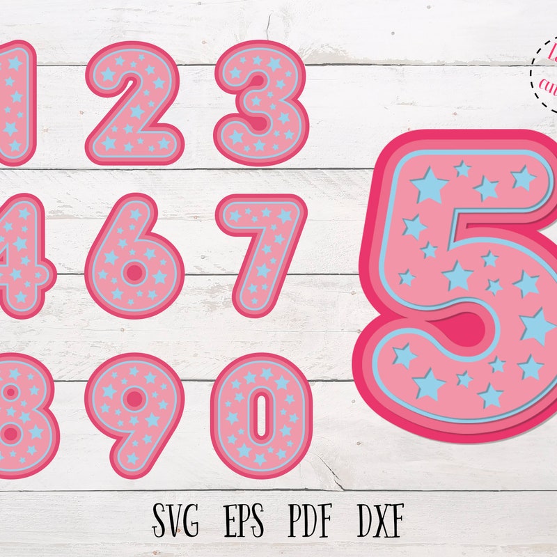 Layered Numbers Svg - Etsy