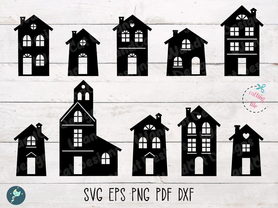 Houses Svg Cut File, Village Svg, House Clipart, Files for Cricut and ...