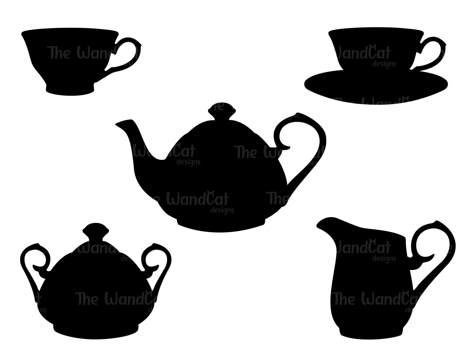 Tea Set Svg, Teacup Svg, Teapot Svg, Tea Time Svg Files for Cricut and ...