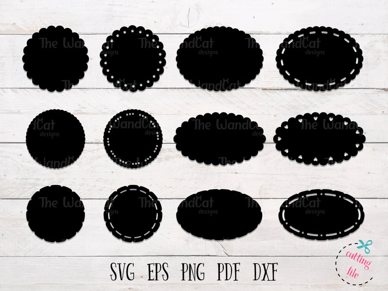 Scallop Circle Shape Svg, Label Template Svg, Circle, Oval, Cut Files ...