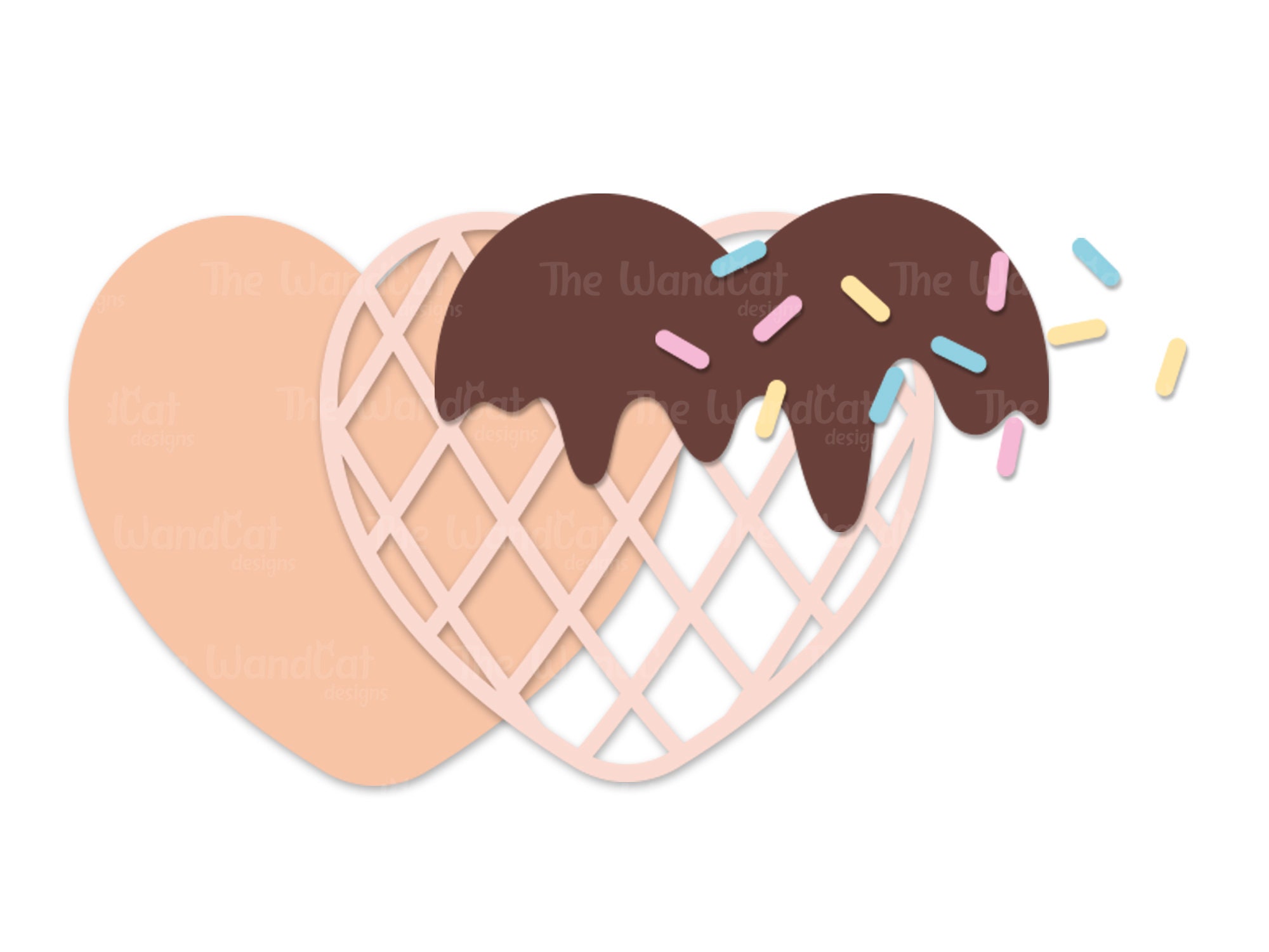 Valentine Heart Svg, Ice Cream Heart Svg, Summer Love Svg, Waffle Svg ...