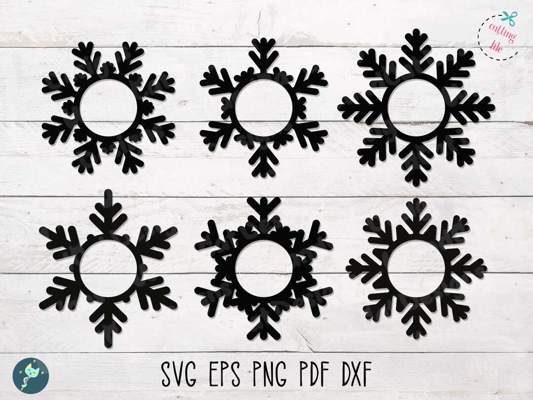 Snowflake Frame SVG, Christmas Ornament SVG, Snowflake SVG Cut File ...