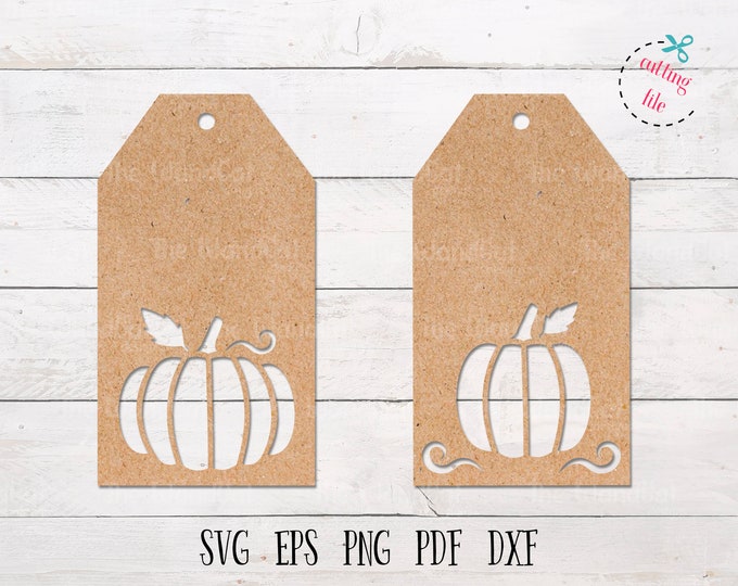 Pumpkin Gift Tag Svg, Fall Tag, Gift Tag Svg, Tag Template, Tag Cut ...