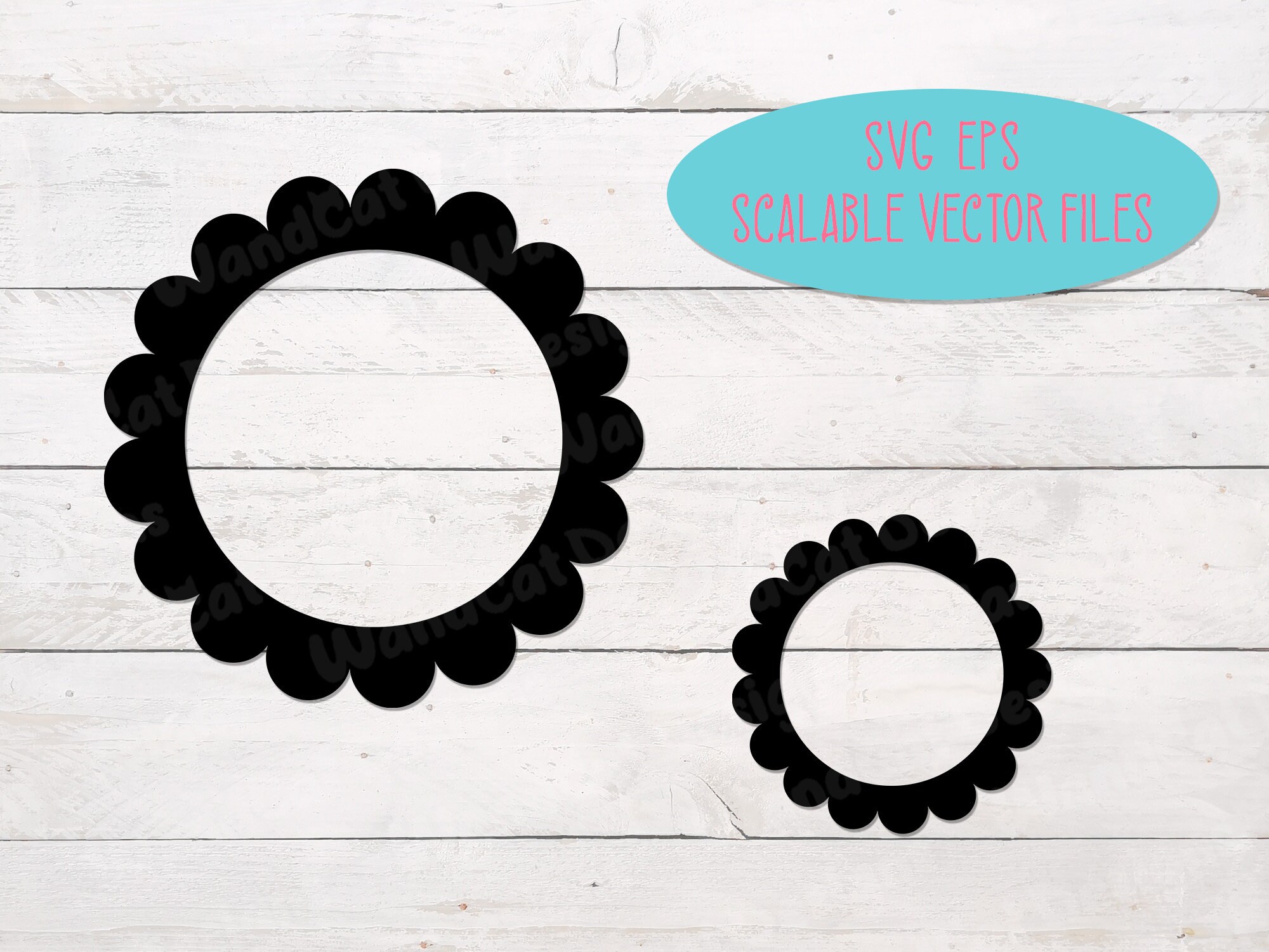Scallop Frames SVG, Scalloped Circle Shape Svg, Labels SVG, Frames Cut ...