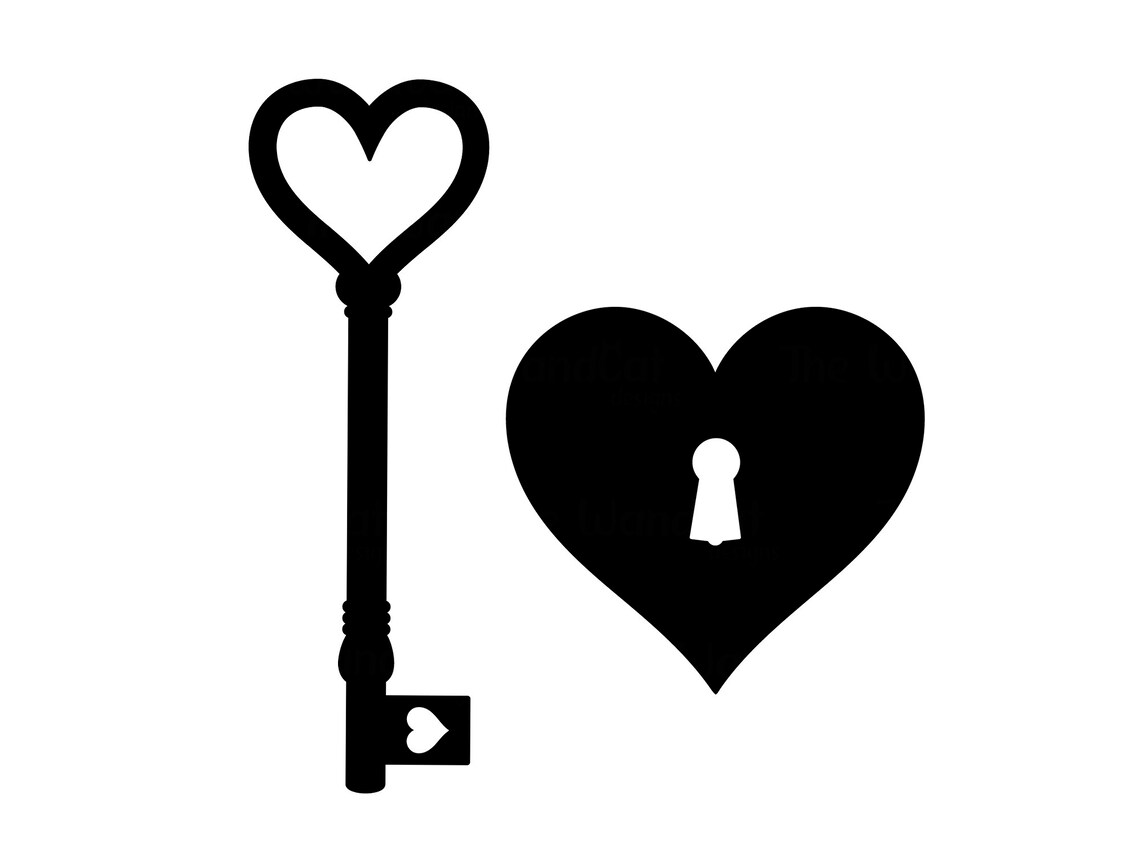 Key SVG, Lock SVG, Heart Lock Svg, Valentine's Day Png, Cut Files for ...