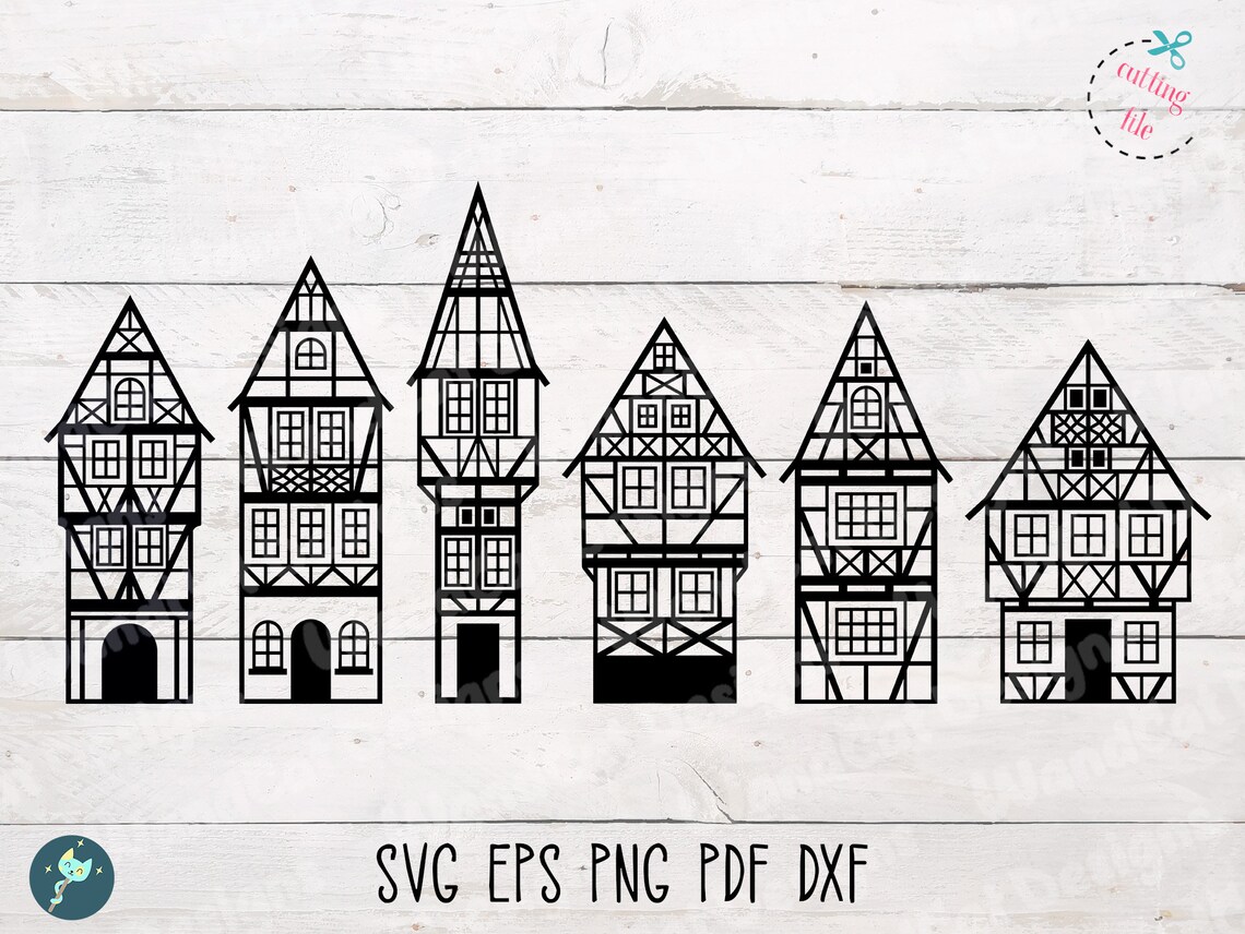 Houses SVG, Half-timbered Houses SVG, German House, Timber Frame ...