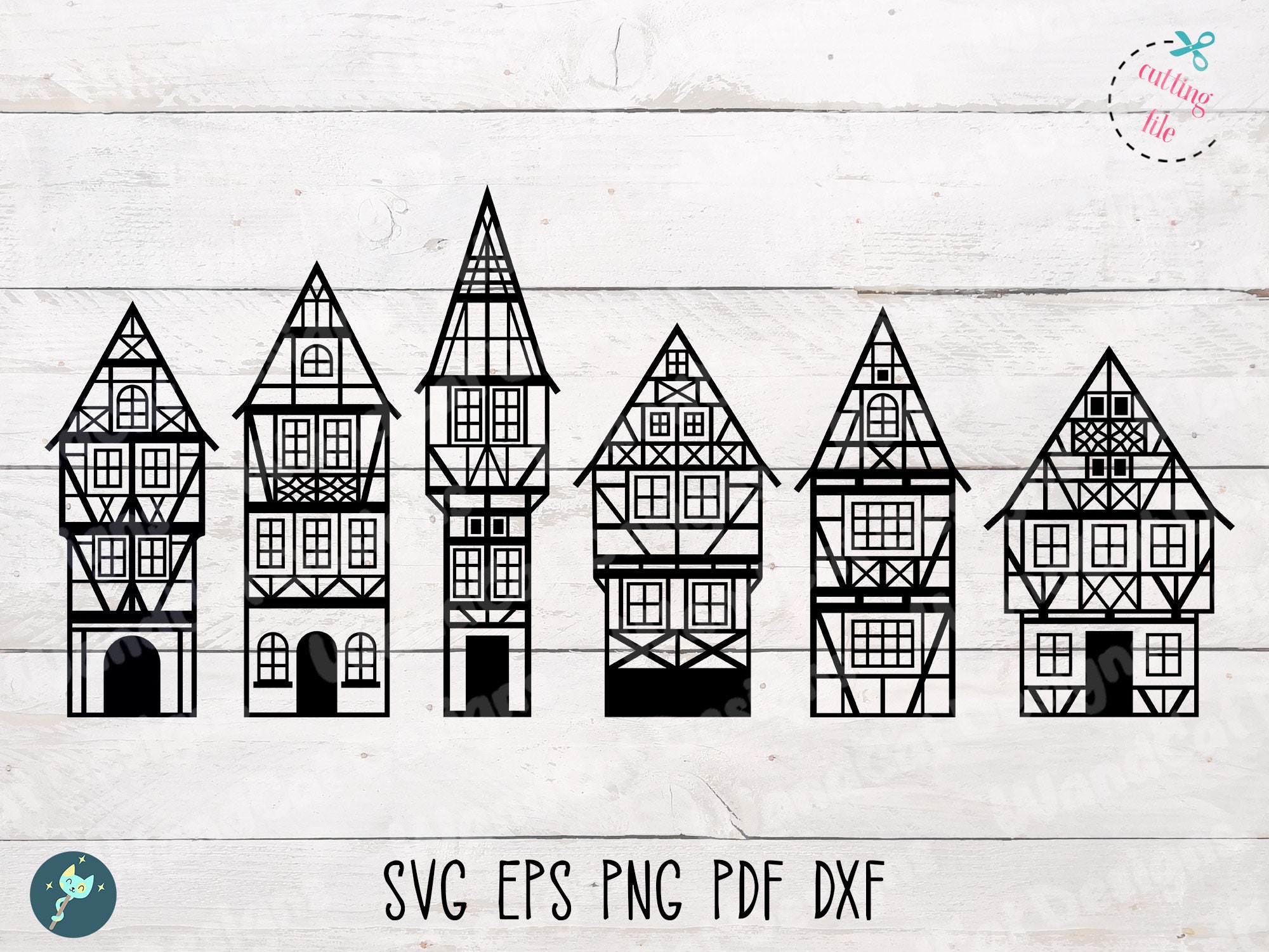 Houses SVG, Half-timbered Houses SVG, German House, Timber Frame ...