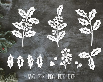 Holly SVG - Etsy