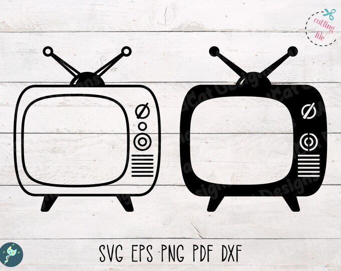 Retro TV Svg, Vintage TV Svg, Old Television Clipart, Cut File for ...