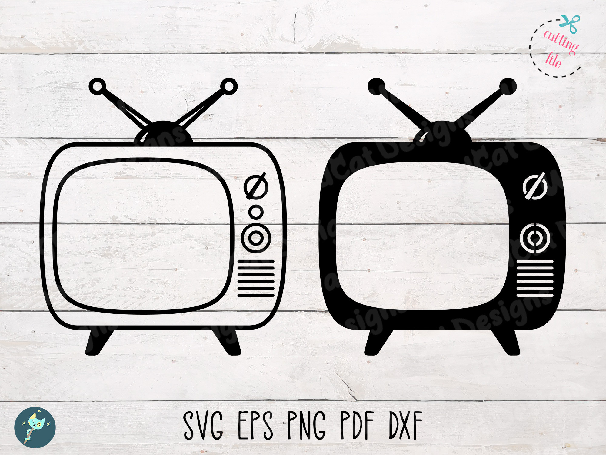 Retro TV Svg, Vintage TV Svg, Old Television Clipart, Cut File for ...