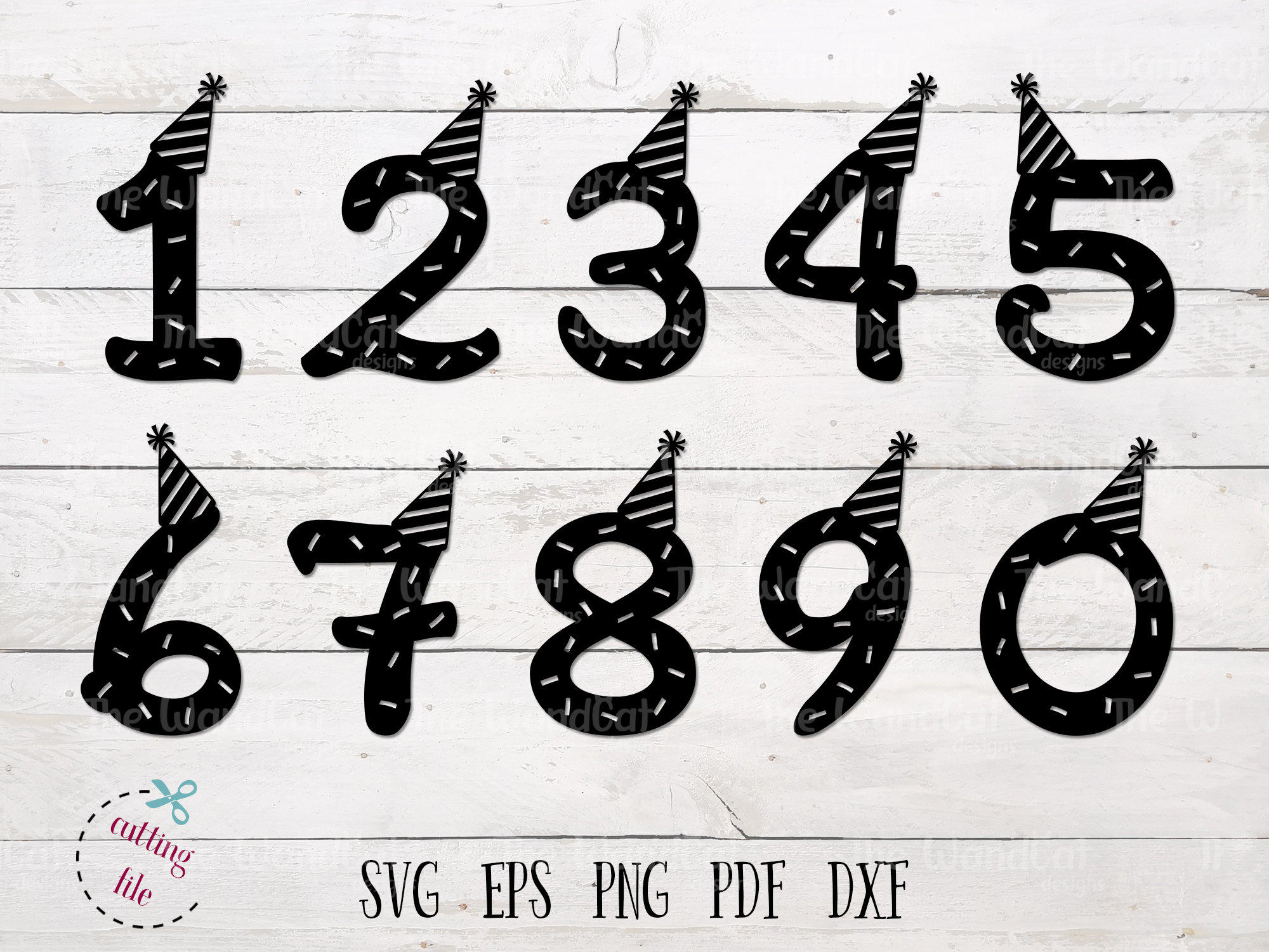 Birthday Numbers Svg, Number With Party Hat Svg, Numbers Cut File, 0 to ...