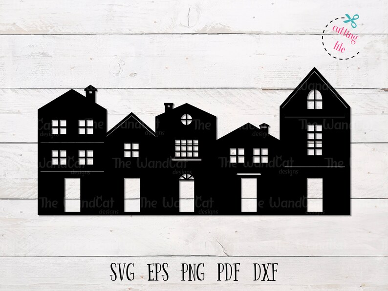 Houses Svg, House Cut File, File for Cricut and Silhouette, Paper Cut ...