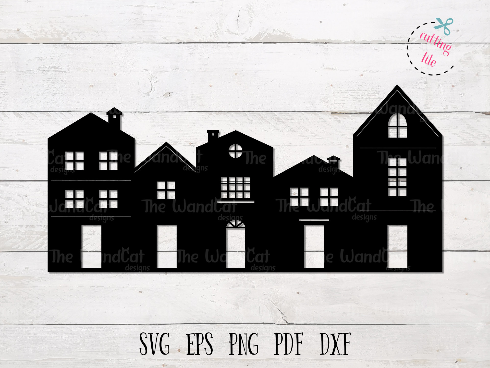 Houses Svg, House Cut File, File for Cricut and Silhouette, Paper Cut ...