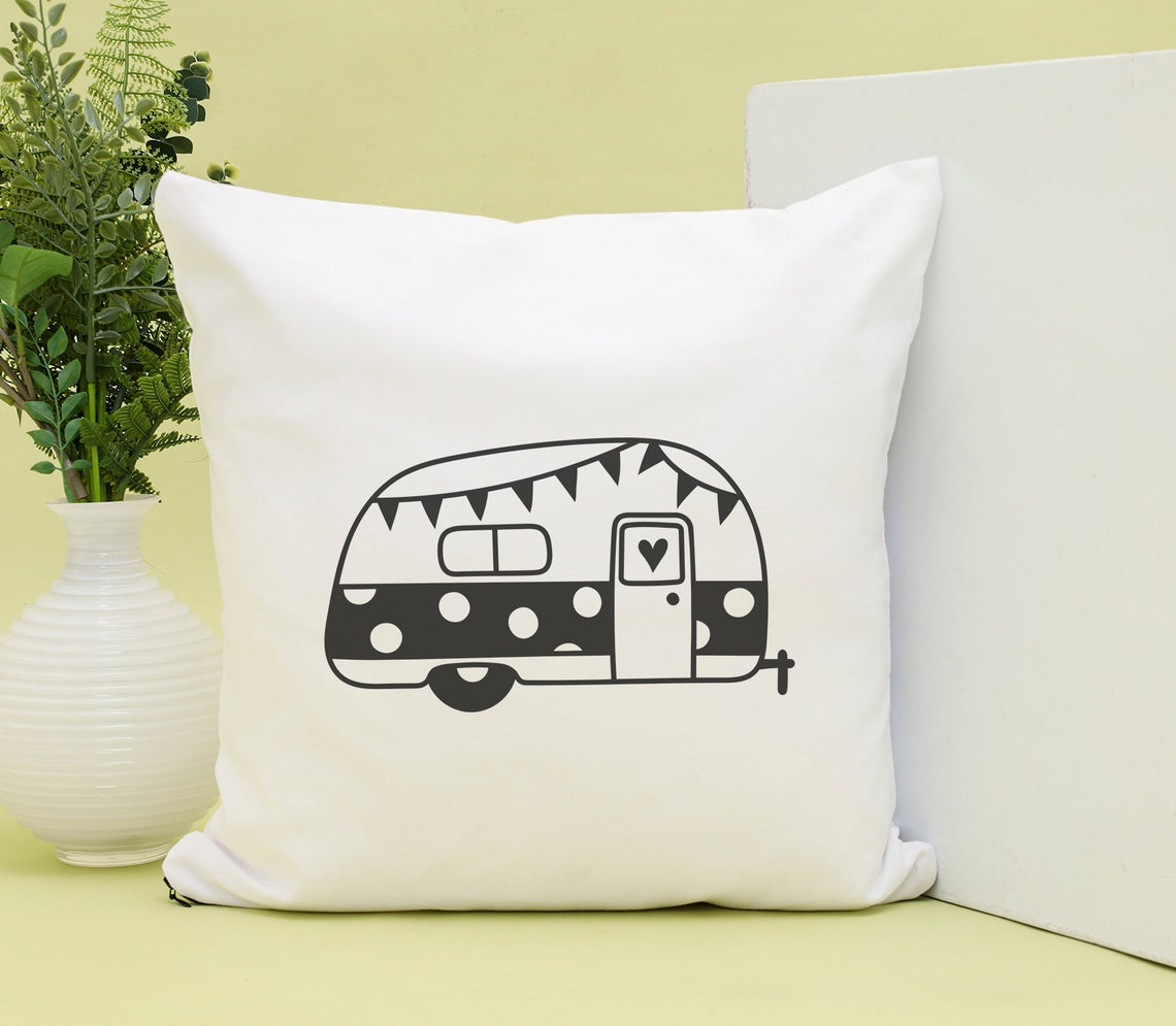 Caravan SVG, Happy Camper SVG, Camping SVG Cut File for Cricut and ...