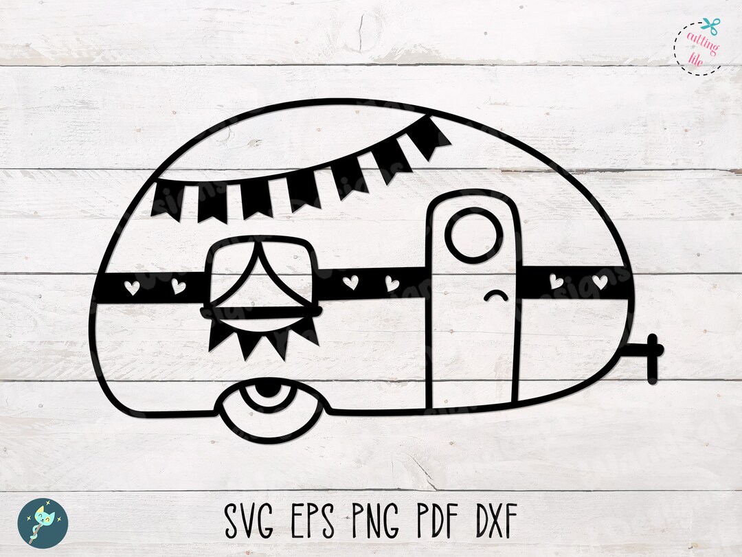 Camper SVG, Caravan SVG, Happy Camper Svg, Camping Svg, Cut File for ...