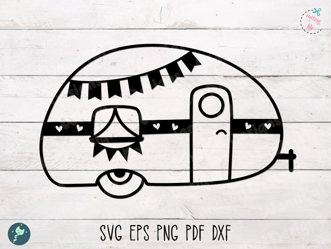 Camper SVG, Caravan SVG, Happy Camper Svg, Camping Svg, Cut File for ...
