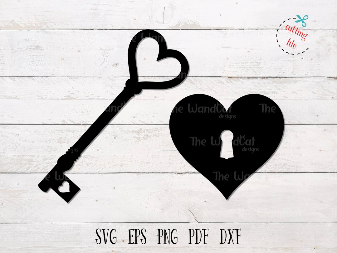 Key SVG, Lock SVG, Heart Lock Svg, Valentine's Day Png, Cut Files for ...
