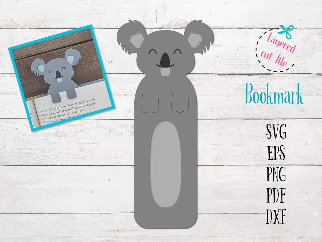 Koala Bookmark Svg, Bookmark Cut File for Cricut and Silhouette, Bookmark for Kids, Koala Svg ...