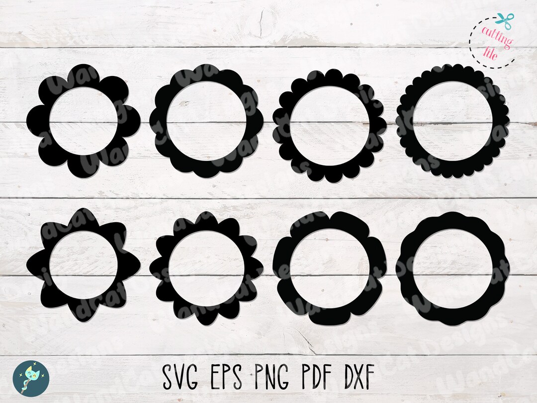 Scallop Frames SVG, Scalloped Circle Shape Svg, Labels SVG, Frames Cut ...