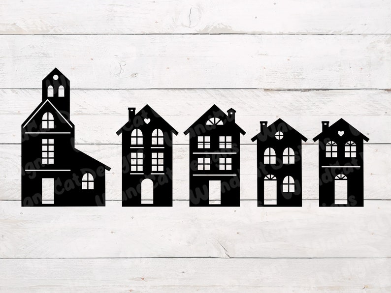 Casas Svg Cut File, Village svg, House Clipart, Archivos para Cricut y ...