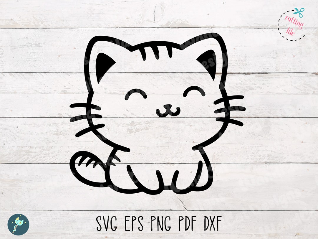 Cute Cat SVG, Kitten Svg, Happy Baby Cat, Animal Svg, Pet Lover, Kitty ...