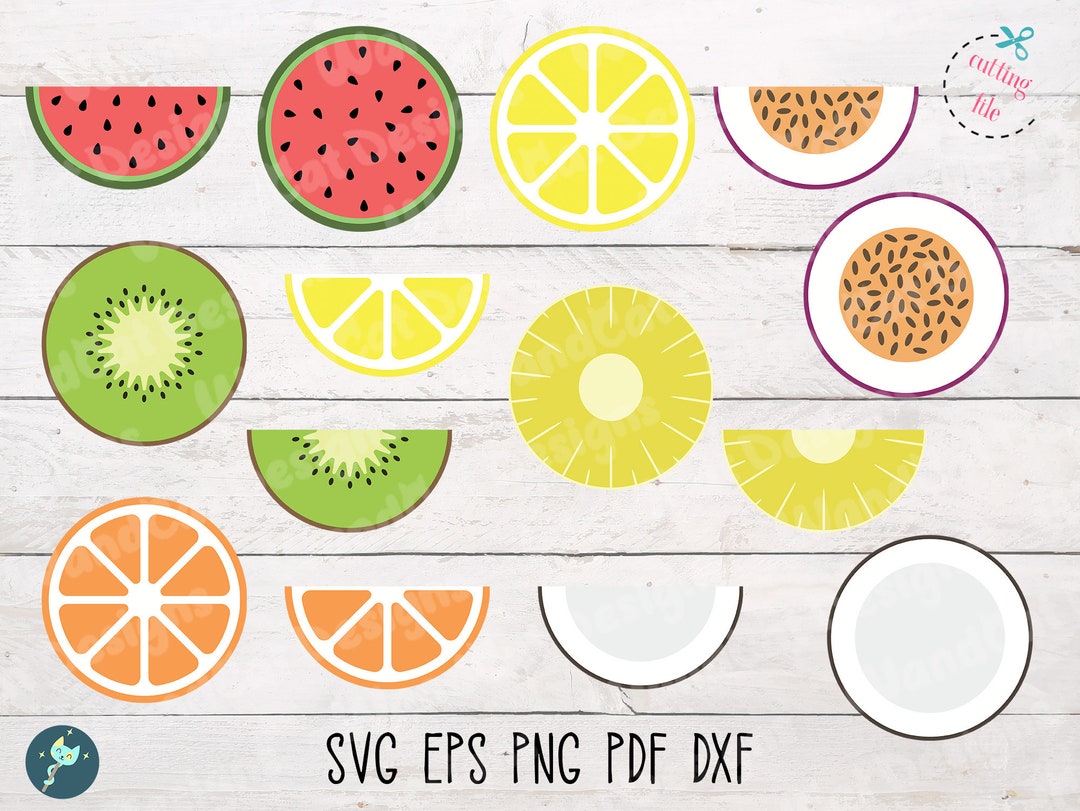 Fruits SVG, Tropical Fruit Svg Cut File, Summer Fruit, Watermelon, Kiwi ...