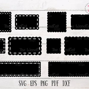 Scallop Shape SVG, Scalloped Square Svg, Label Svg, Tags Svg, Rectagle ...