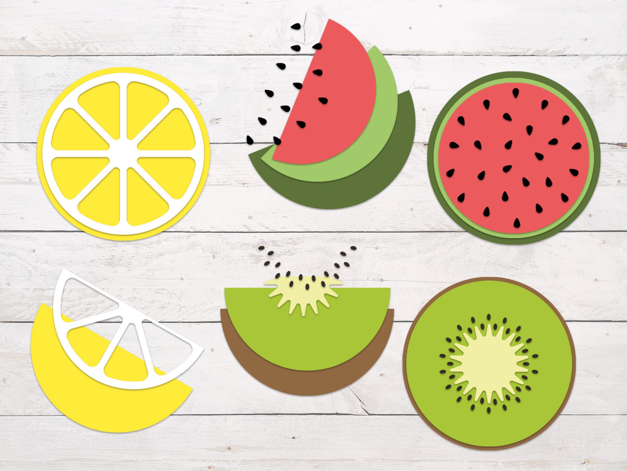 Fruits SVG, Tropical Fruit Svg Cut File, Summer Fruit, Watermelon, Kiwi ...