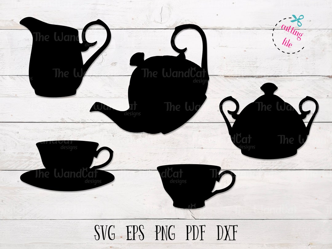 Tea Set Svg, Teacup Svg, Teapot Svg, Tea Time Svg Files for Cricut and ...