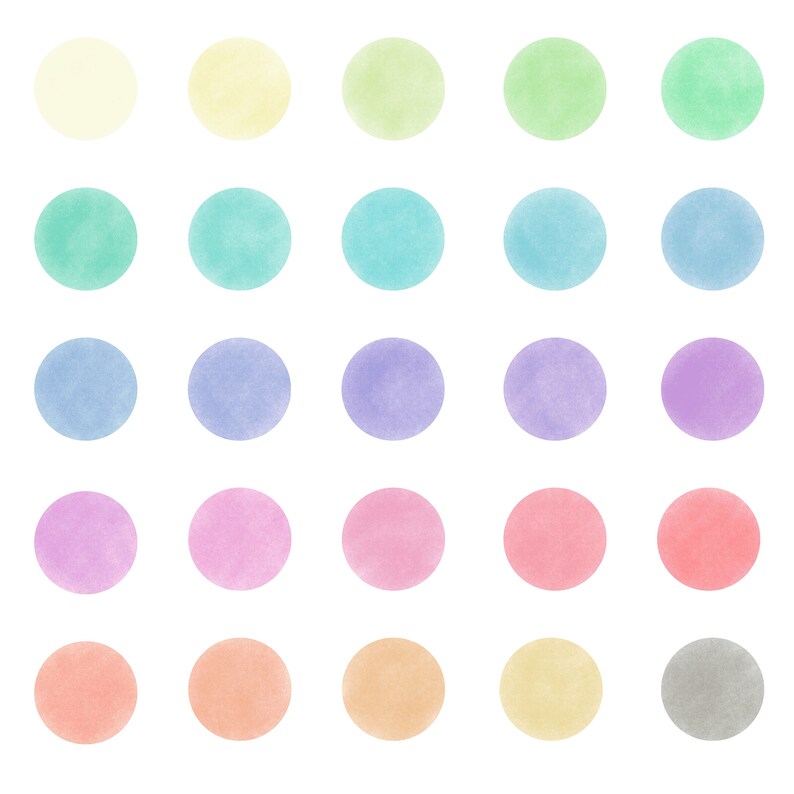Pastel Dots Clipart Circles Png Spots Clipart Circles | Etsy Australia