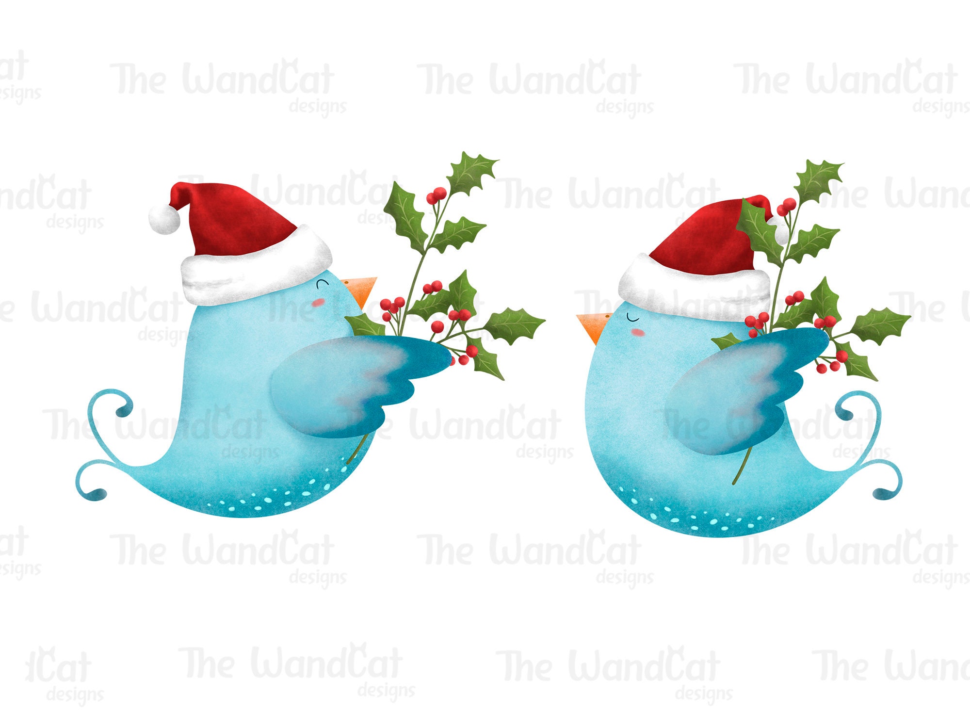 Christmas Clipart Christmas Birds Png Holiday Clip Art - Etsy