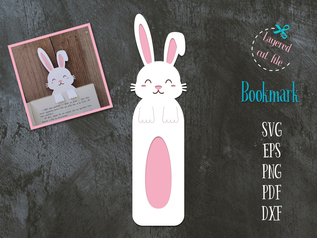 Bunny Bookmark Svg File for Cricut and Silhouette, Bookmark for Kids ...