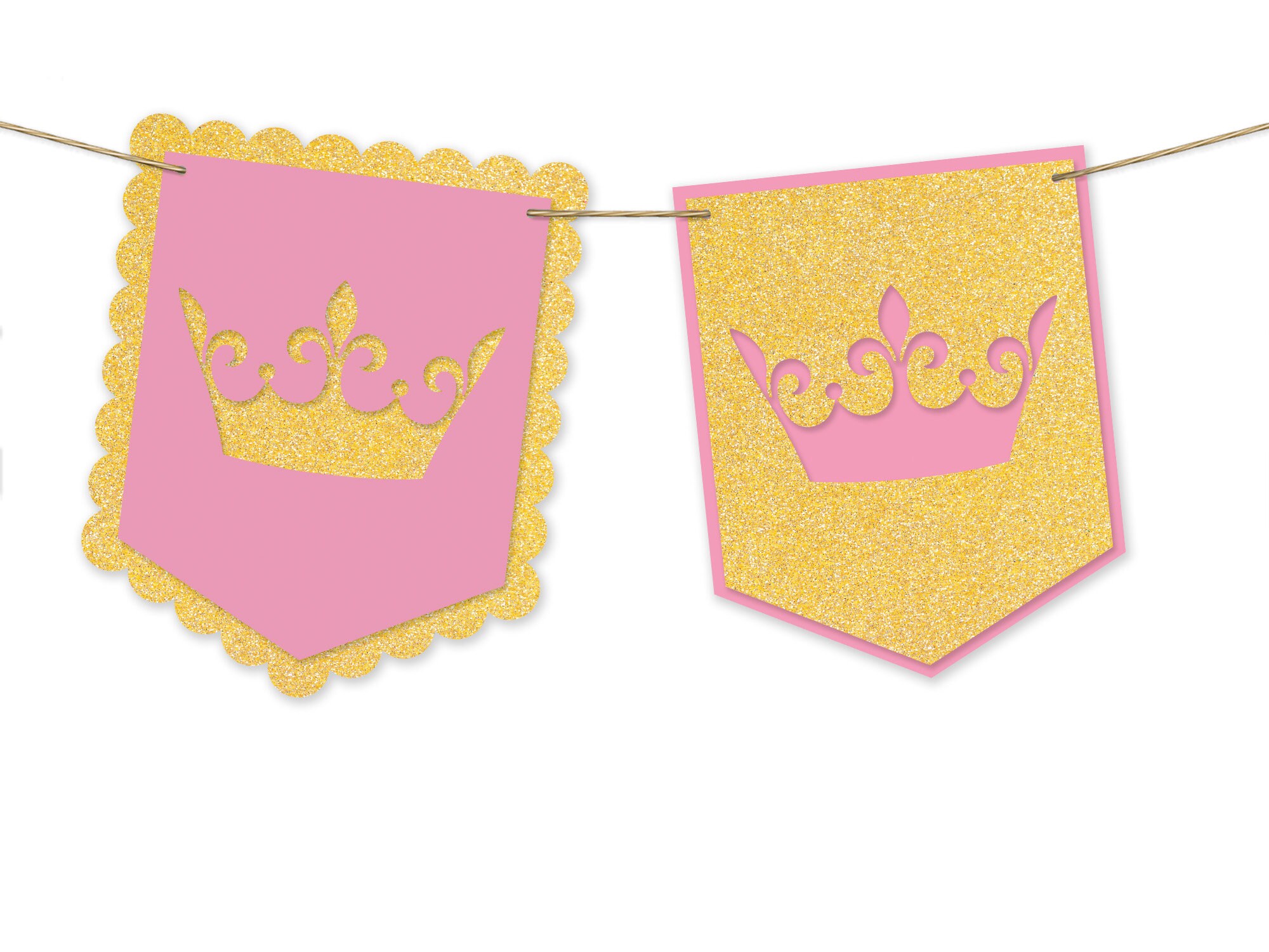 Princess Crown Banner Bunting SVG for Cricut and Silhouette Crafts ...