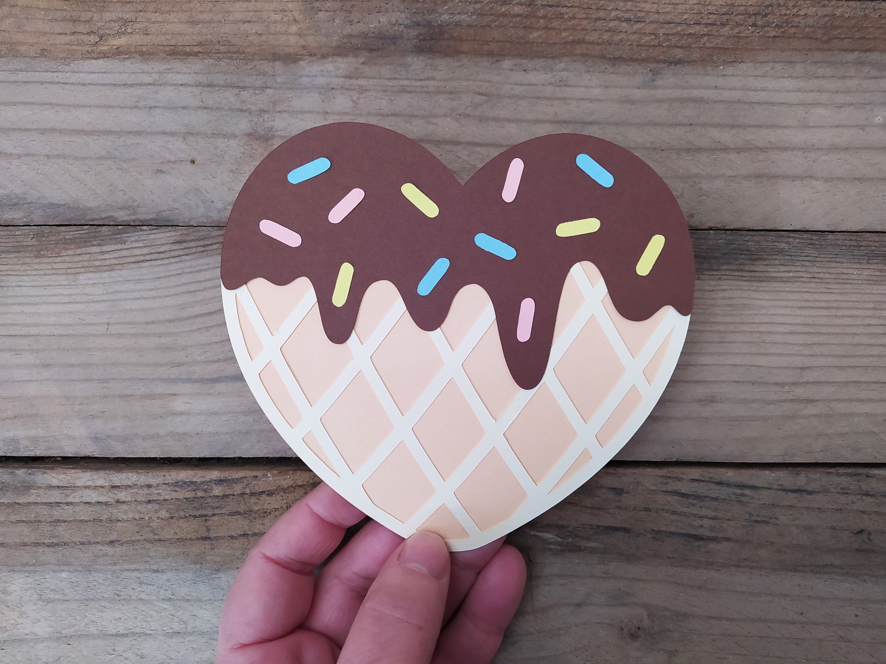 Valentine Heart Svg, Ice Cream Heart Svg, Summer Love Svg, Waffle Svg ...