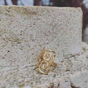 Ring artemis Hand Crafted Hammered 24k Gold | Etsy