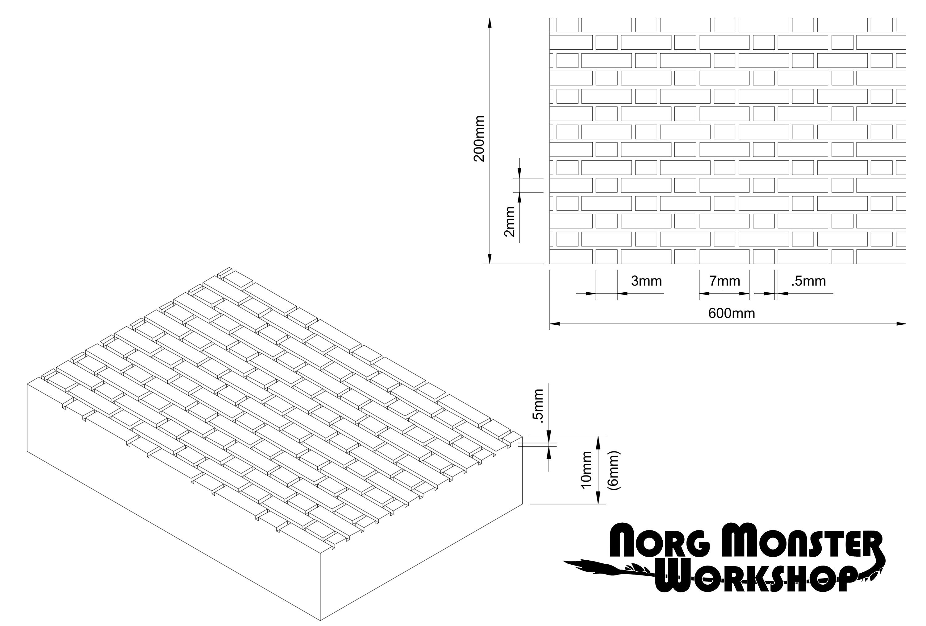XPS Foam Sheet Paneling, Embossed Flemish Brick Wall Model Making ...